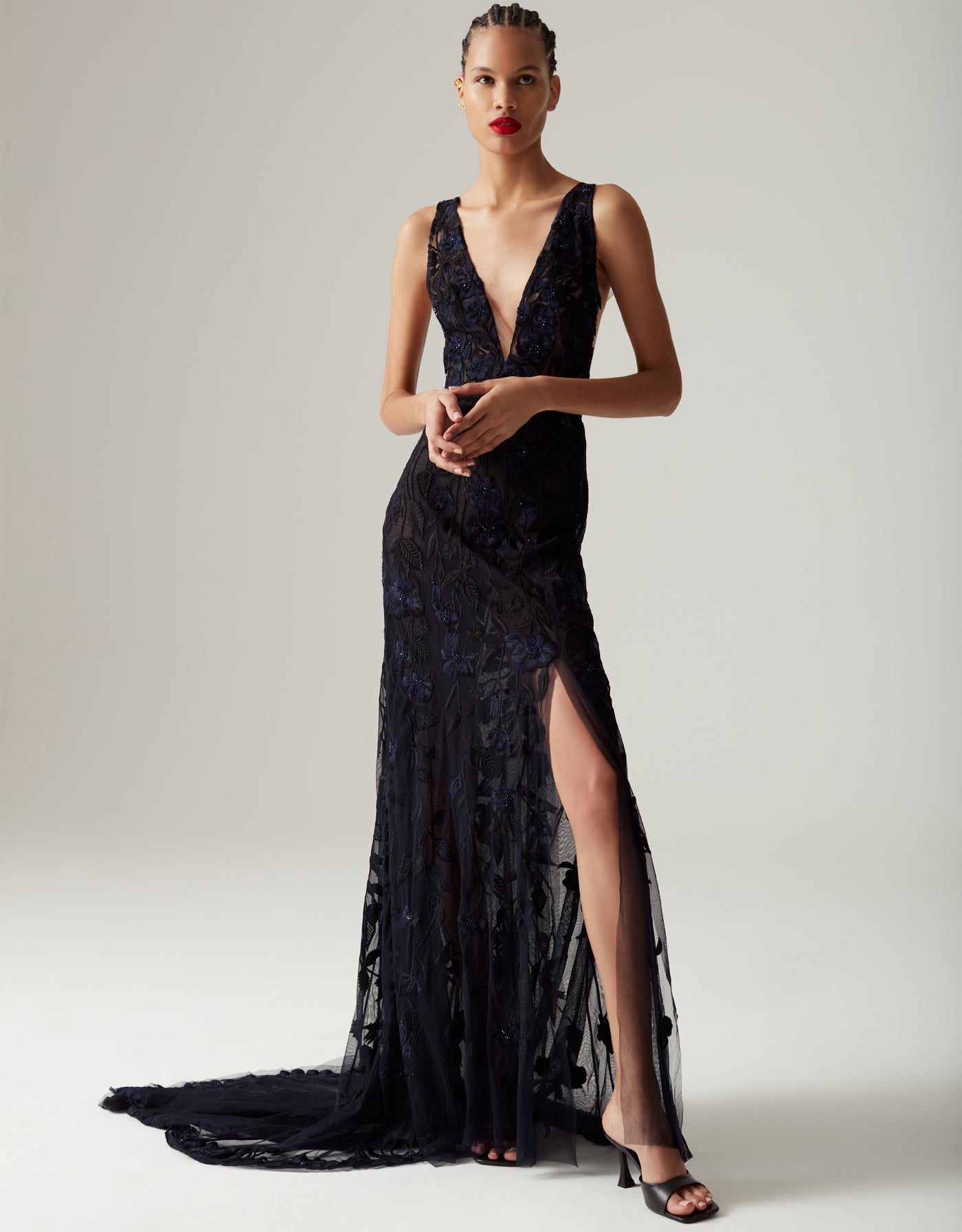 Midnight Wild Rose Cascade Gown | Hermione de Paula Bridal